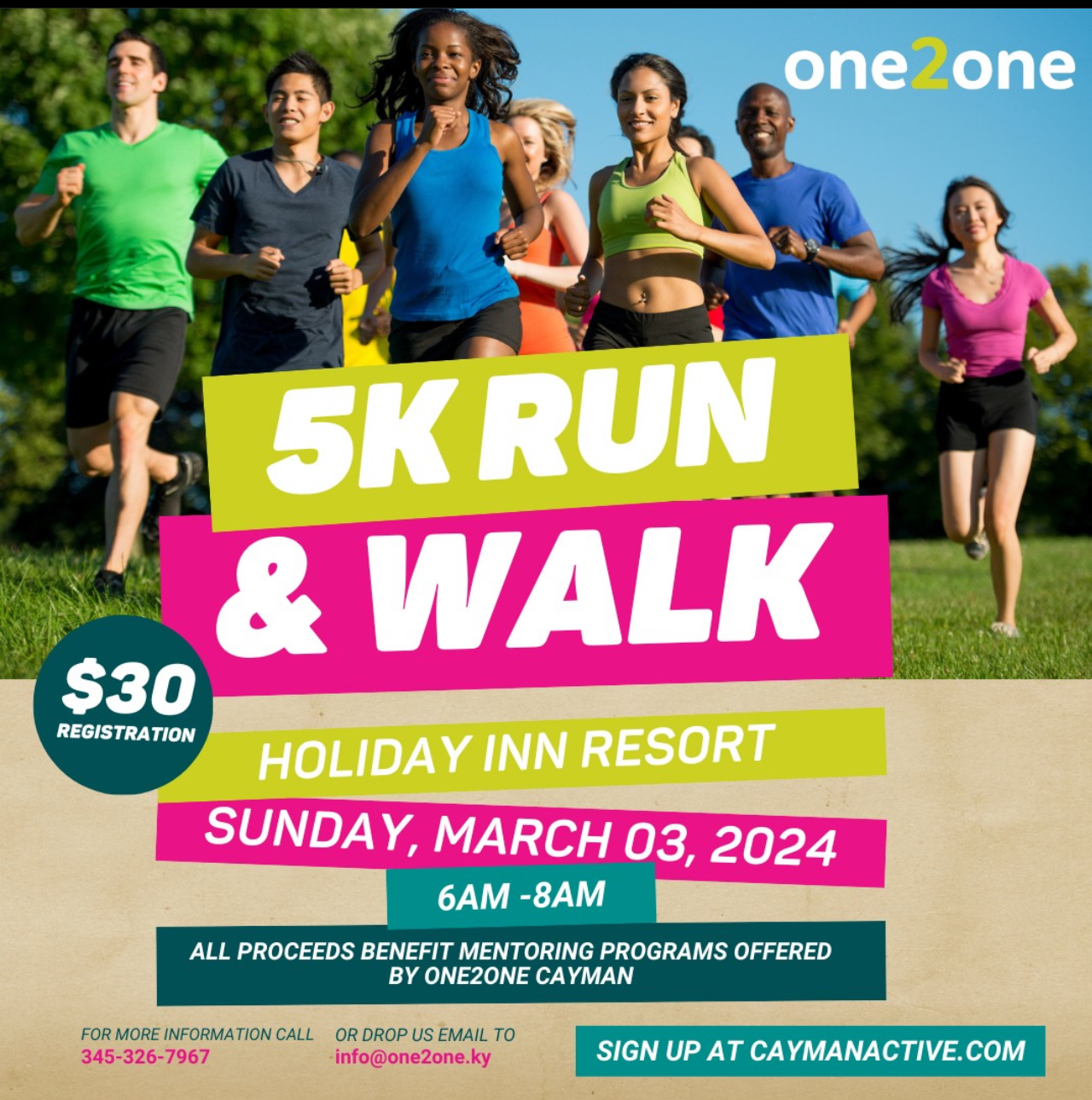 One2One 5K Adult Ticket - Cayman Active - Cayman Islands Sports, Health ...
